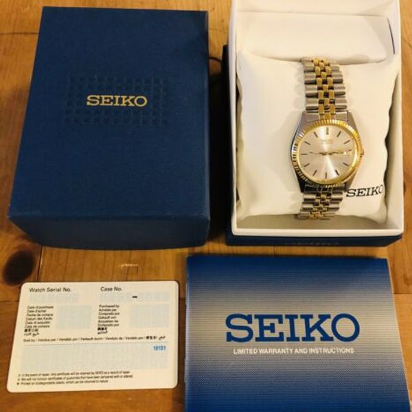 Seiko SGF204 Fluted Bezel Day Date Quartz Men’s Watch - New, Box, Warranty | WatchCharts Marketplace
