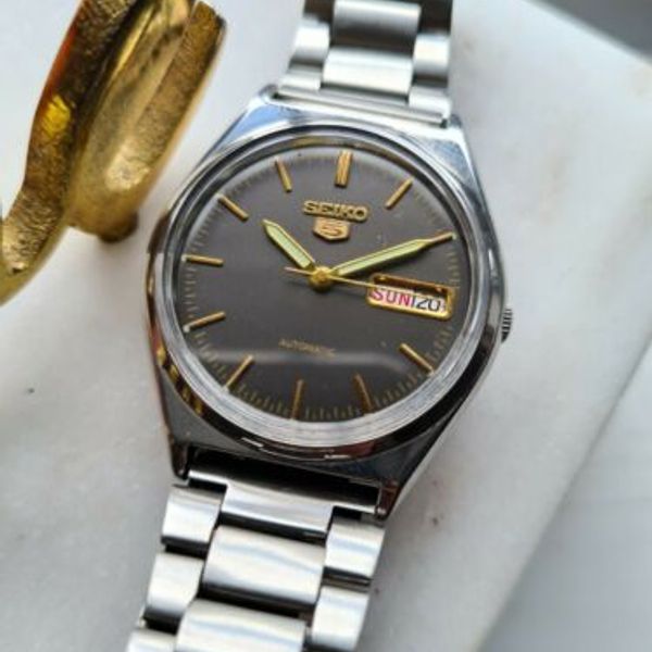 Vintage GREY 1983 SEIKO 5 Men's Japan Automatic Watch 6309-8900 80s ...