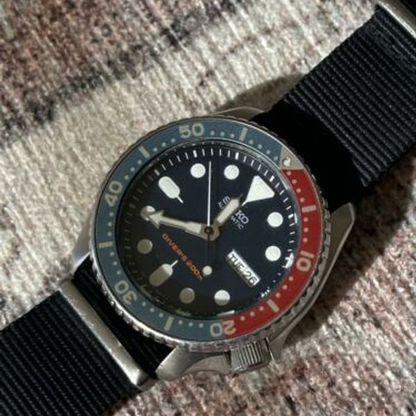 Seiko Automatic Diver Blue Dial Pepsi Ghost Bezel Watch SKX009K1 skx009 ...