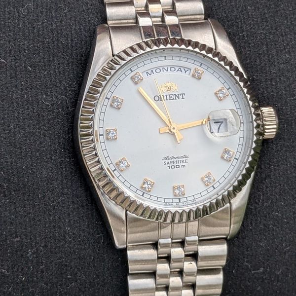 MEN'S ORIENT PRESIDENT Men's Automatic Round Silver 36mm Japan ...
