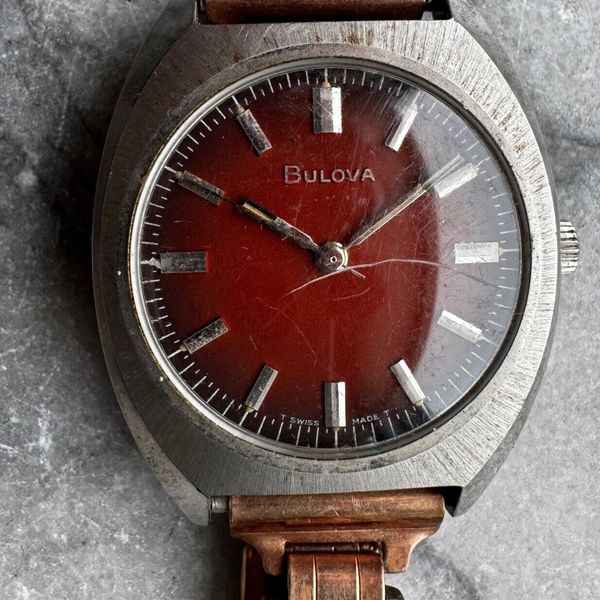 Vintage Bulova Red Face Wristwatch | WatchCharts Marketplace