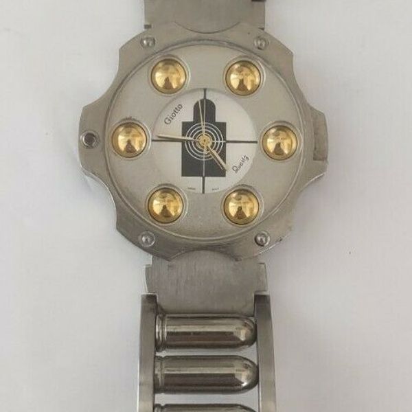 Rare Men’s Bullet Quartz Watch Military Gun Cylinder Face Giotto ...
