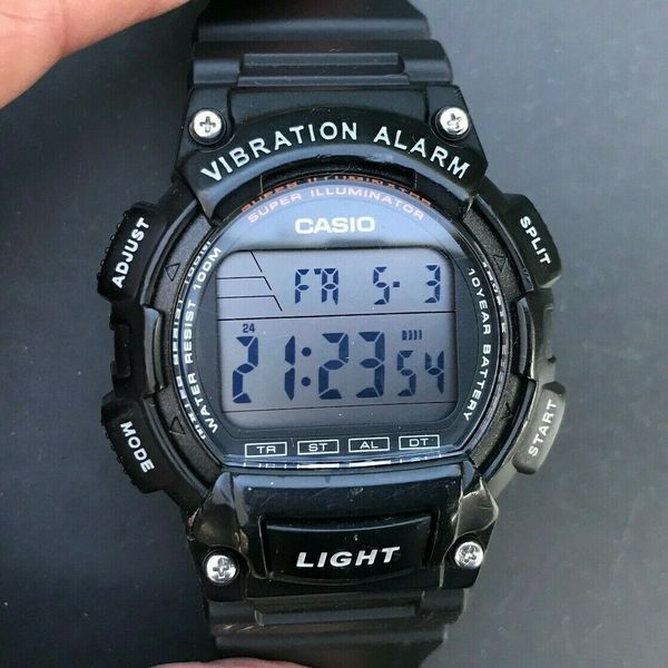 CASIO W-736H (3446) Vibration Alarm Digital WR 100M Sports 44mm Watch ...