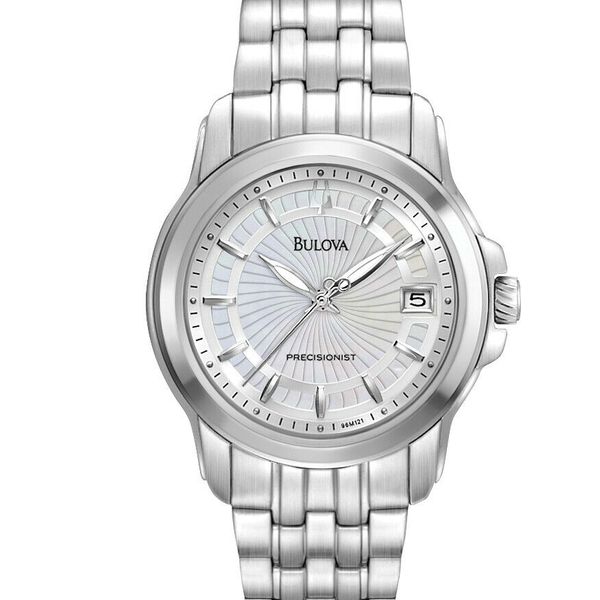 Bulova Precisionist Women's 96M121 Langford Silver-Tone Bracelet 32mm ...