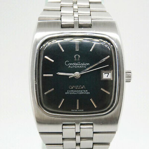 1971 OMEGA CONSTELLATION CHRONOMETER Cal 1001 168.0060 Green TV Dial St ...