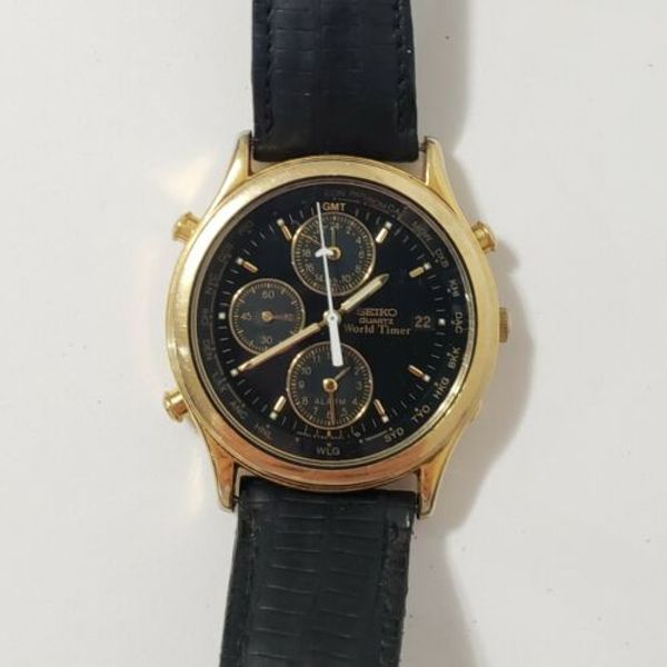 Vintage Seiko Quartz World Timer GMT Wristwatch | WatchCharts