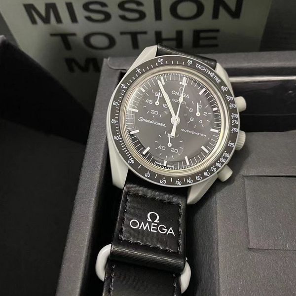 With Box-new x Omega Bioceramic Moonswatch Mission To The Moon Watch ...