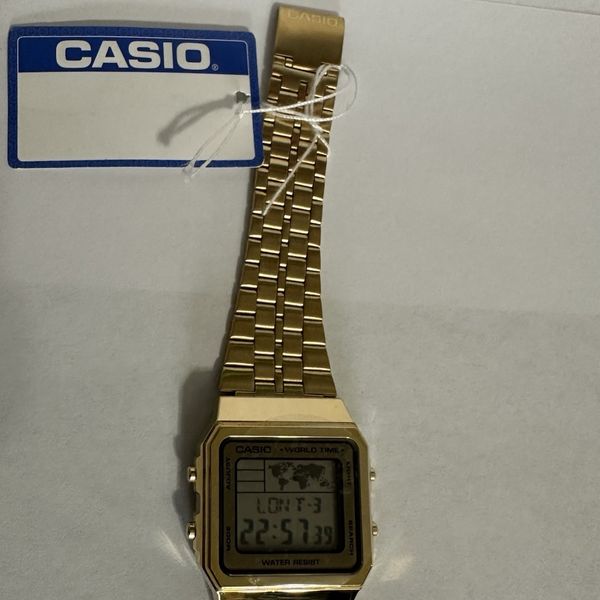 Casio Vintage Gold Stainless Steel Case, Gold Stainless Steel Band, Men ...