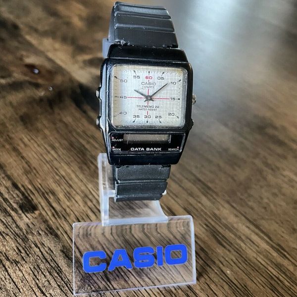 RARE Vintage 1987 Casio AB-11 Data Bank Ana Digi Watch Made in Japan ...