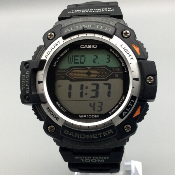 Casio Digital Watch Men Altimeter Barometer Black Day Date 3202 SGW-300H | WatchCharts Marketplace