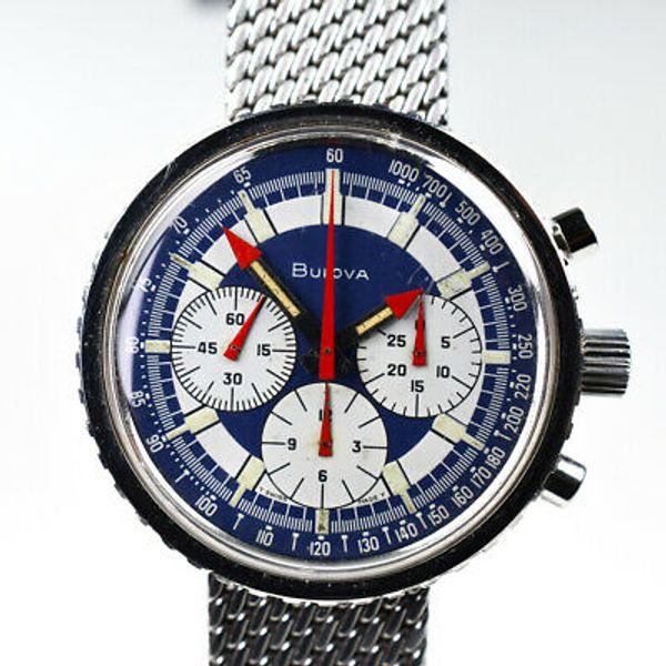 Bulova Stars and Stripes 1970 Valjousx 7736 Stainless Steel Mesh ...