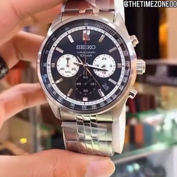 Seiko Chronograph SSB427P1 Quartz Stainless Steel Blue Dial Analog Men ...