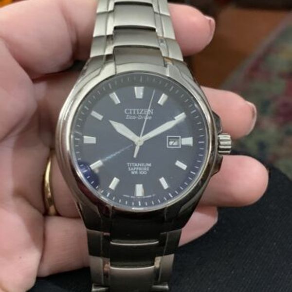 MEN'S CITIZEN WATCH ECO DRIVE SAPPHIRE CRYSTAL DATE WR100 No Box No ...