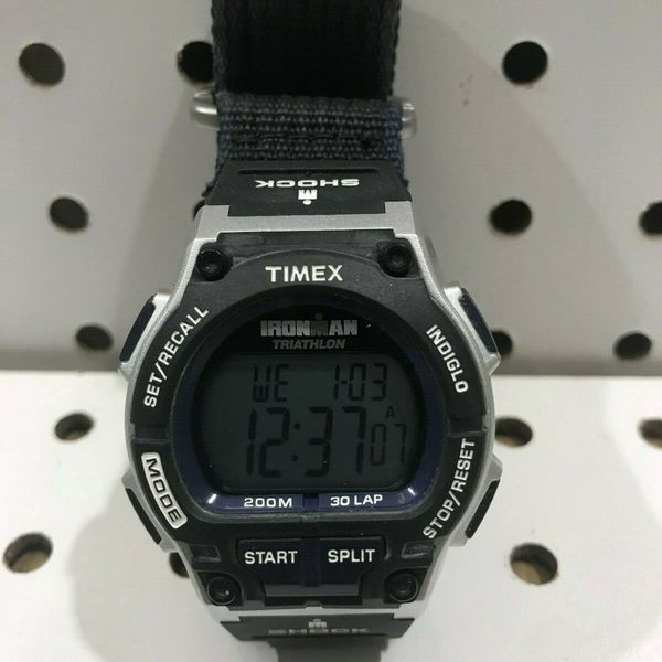 Timex Ironman Triathlon Shock 854 Chrono Timer Alarm 30 Lap Mens 200M ...