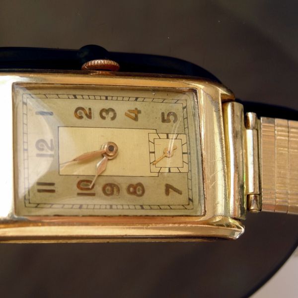 Luxury Laco Men's Wrist Watch Art Deco Tank Panzer Works, Thick Gold ...