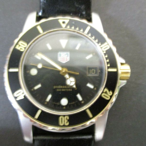 TAG Heuer 925.213G Date Black Dial Quartz Men's Watch (NEW Battery ...