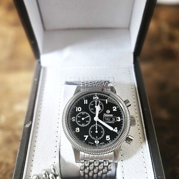 Tutima 43mm Flieger Automatic Chronograph F2 Black Dial | WatchCharts ...