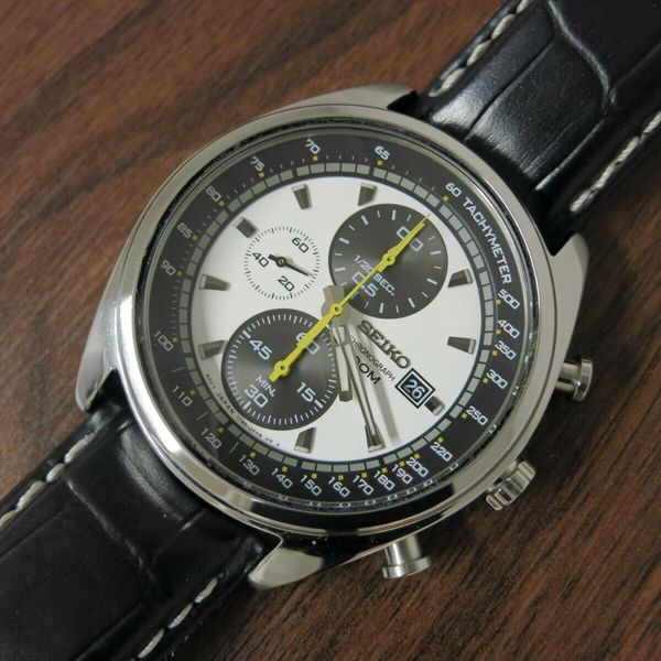Seiko 7T92 0RT0 Chronograph SNDF93P1 Leather Strap Panda | WatchCharts