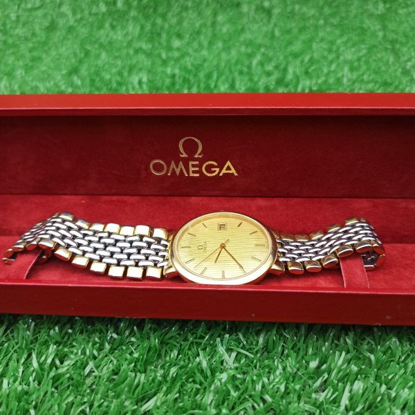 ICONIC OMEGA GENEVE TWO-TONE WATCH QUARTZ ROUND DIAL 80s QUALITY SWISS ...