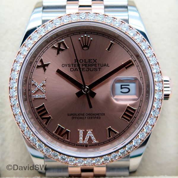 FS: Rolex 126281RBR DATEJUST 36MM-ROSE DIAMOND DIAL- DIAMOND BEZEL ...