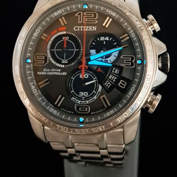 Citizen Watch H610 Radio Controlled Eco Drive Atomic Chrono NEW Cap ...