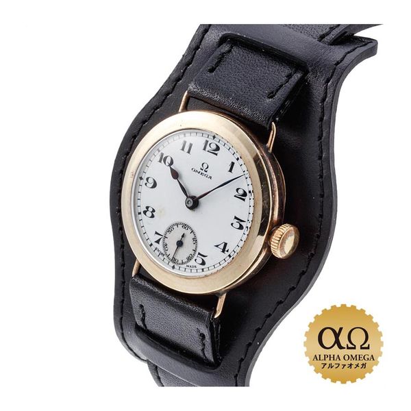 Omega WW1 Military Watch Yellow Gold 9K Gold Denison Case Porcelain ...