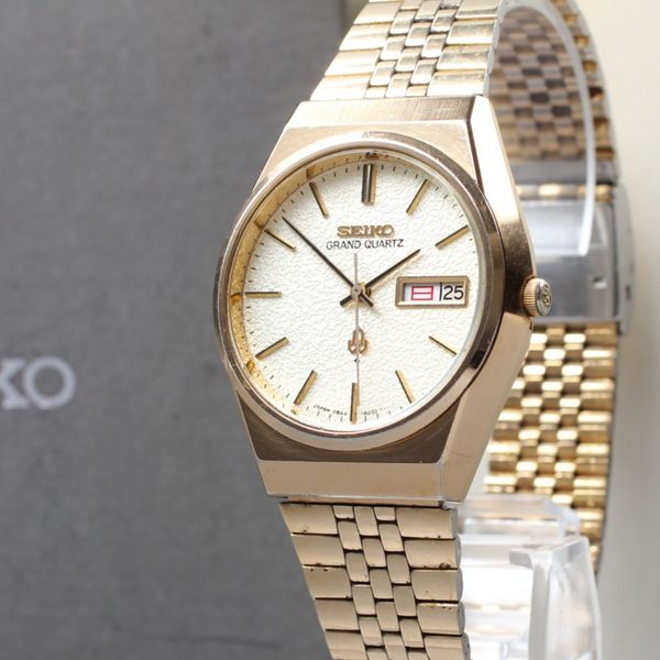 [EXC+5 in BOX] Vintage SEIKO Grand Quartz 4843-8100 Gold Men's Watch ...