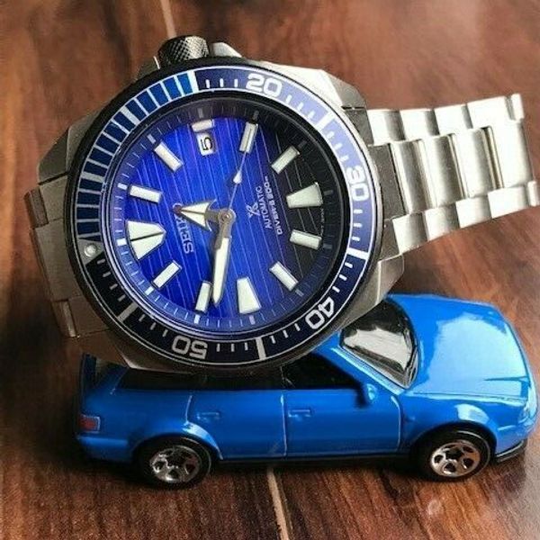 Seiko SRPC93 Samurai Prospex Blue Men Automatic Sea Diver Watch Save ...