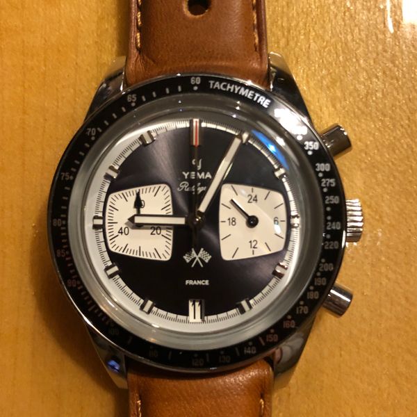 FS: Yema Rallygraf Blue Tarmac w/ three leather straps | WatchCharts