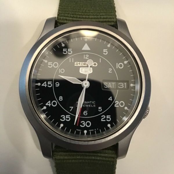 Seiko 5 SNK809 Automatic Watch Black Dial 7S26 Movement with Day Date ...