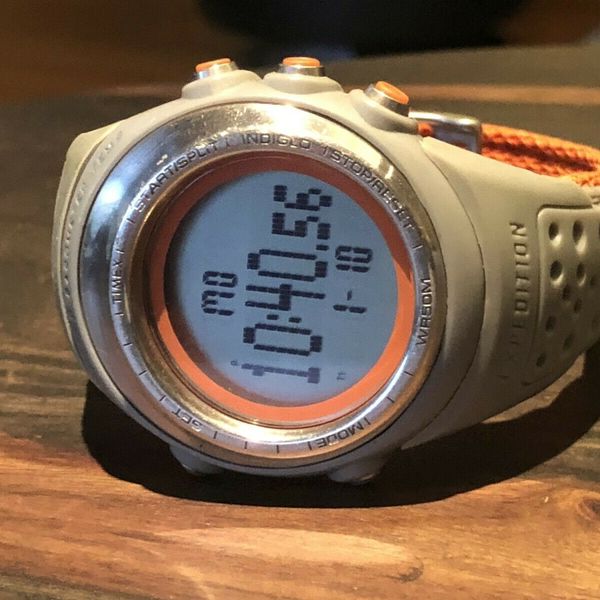 Timex T41531 Expedition Adventure Tech Altimeter Barometer Watch Orange ...