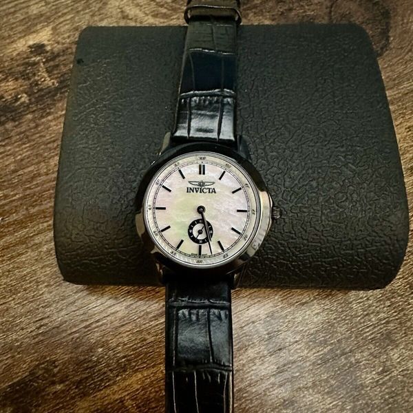RARE- Invicta Ladies Watch Limited Edition Black With Beautiful Pearl ...