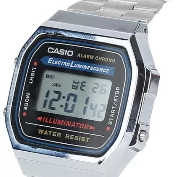 CASIO A-168W Digital Watch Stainless Steel Band Classic Silver Vintage ...