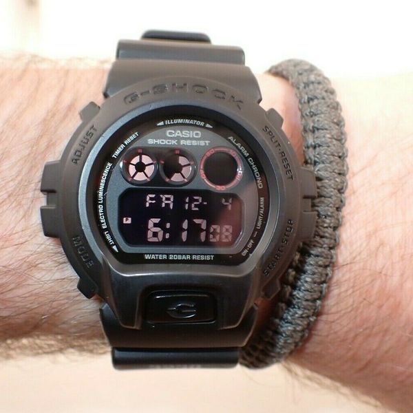 Casio G-Shock DW6900MS Red Eye Blackout Military Style Digital Watch ...
