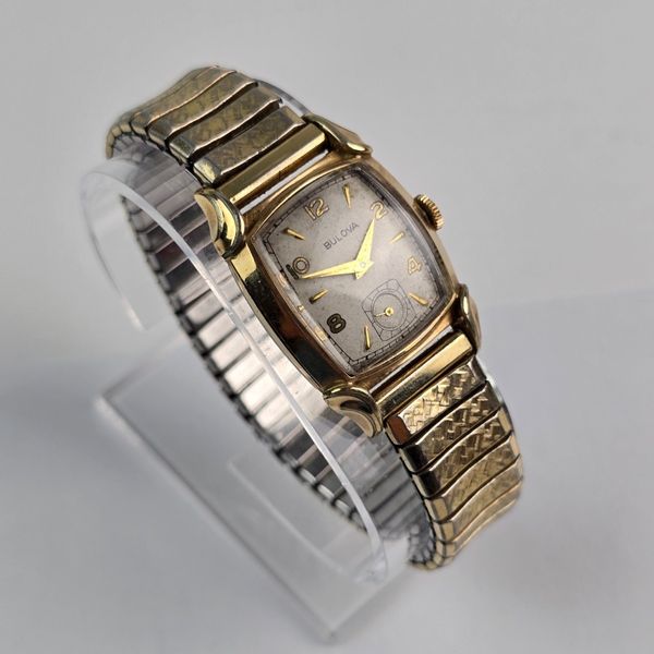 Vintage Bulova L3 Menâ s Watch 10K Rolled Gold Art Deco Tank Running ...