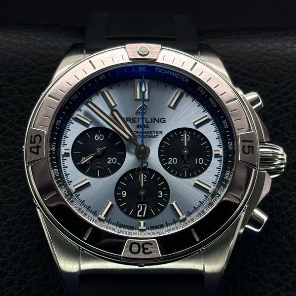 FS: ICE BLUE Breitling Chronomat B01 42MM Blue Dial Rubber Strap ...
