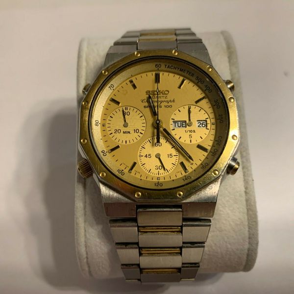 Seiko 7A38 -702H Sports 100 Chronograph Water Resistant 15 Jewels Day ...