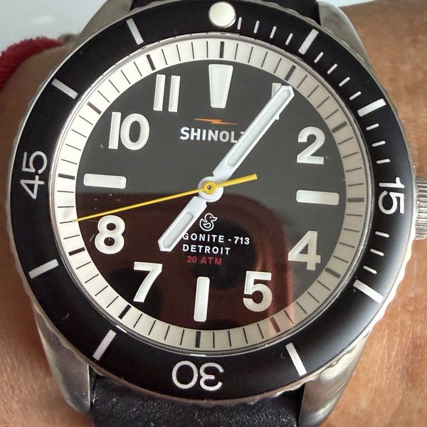 Shinola 42MM The Duck Black Rubber Watch | WatchCharts Marketplace