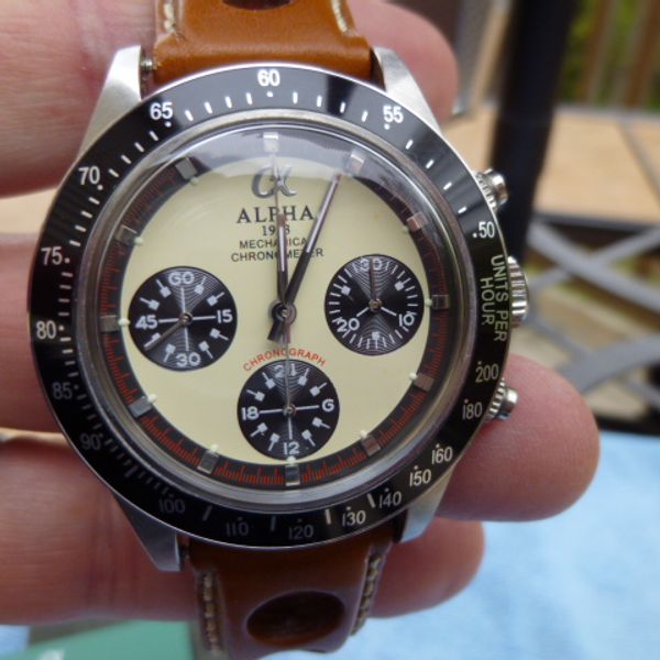 SOLD!! Alpha "Paul Newman" Chrono - With Extra Hirsch Rally Strap ...