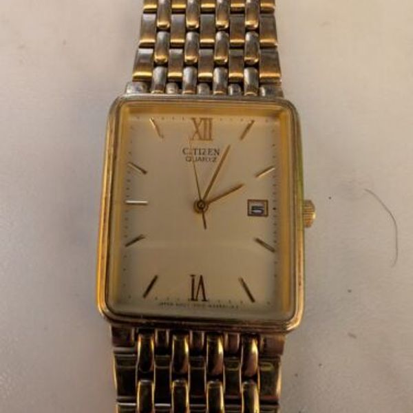 (125) Classic Design Citizen 6010-S51482 Gold Plated Tank Watch WORKING ...