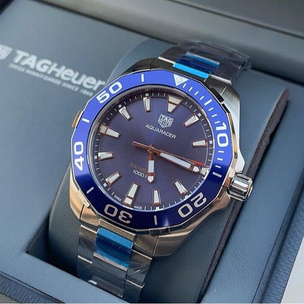 Tag Heuer Aquaracer Blue Dial Mens Watch WAY101C.BA0746 Quartz Watch ...