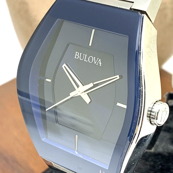 Bulova Men's Watch 96A258 Gemini Futuro Quartz Blue Dial Silver ...