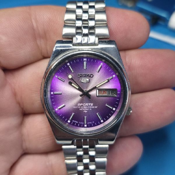 Vintage Original Auto Movement Seiko 5 Sports With Stunning Purple ...