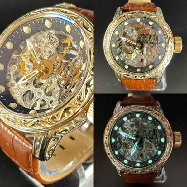 Invicta 18602 52mm Watch Vintage Men Excalibur Winding Mechanical ...