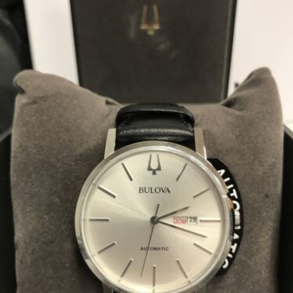 BULOVA Classic Automatic Silver Dial Leather Men's Watch - 96C130 MSRP ...