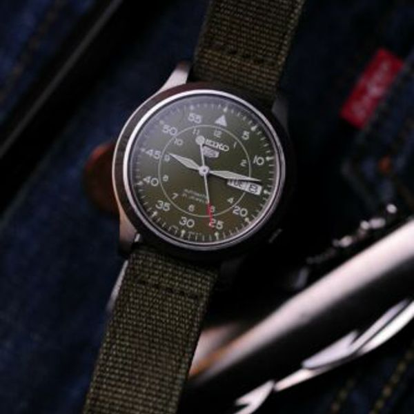 Nice, Seiko 5 Army Green SNK805 Military Style Automatic Men's Watch ...