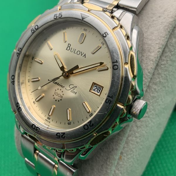 Bulova Marine Star 100m Two Tone Watch Date At 3 | WatchCharts Marketplace