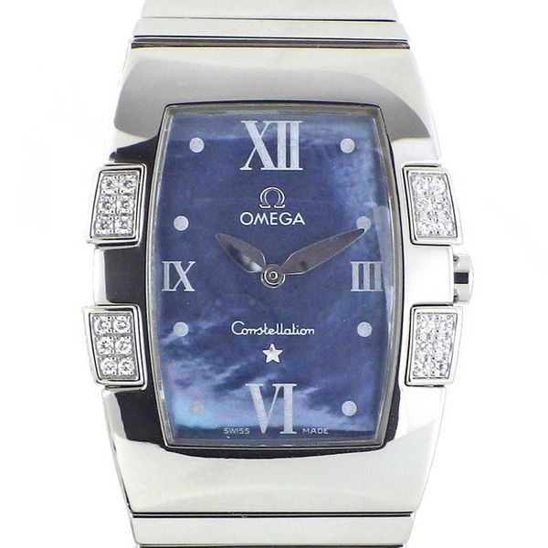 Omega OMEGA Watch Constellation Quadrella 1586.72 Diamond Bezel Blue ...