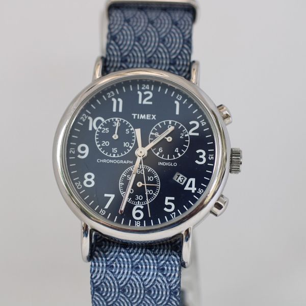 Timex Chronograph Blue Nylon Strap Men's Indigo Watch | WatchCharts ...