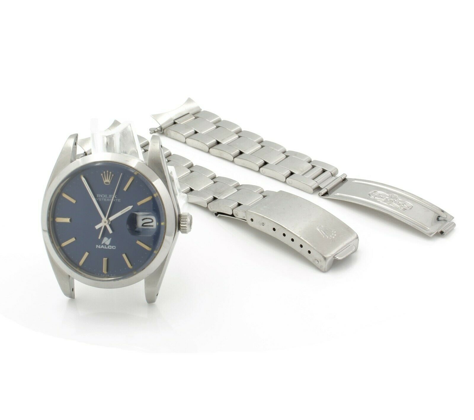 ROLEX 6694 OYSTERDATE S/S 36MM BLUE DIAL NALCO PRES. WATCH, FOR REPAIR ...